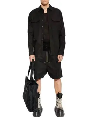 Rick Owens Work Flap-pocket Long-sleeve Shirt - Black