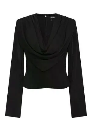 ROTATE BY BIRGER CHRISTENSEN ROTATE BIRGER CHRISTENSEN Draped Neckline Long Sleeve Blouse