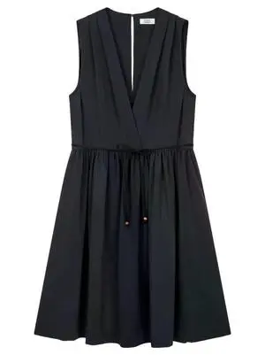 STUDIO TOMBOY V-neck Drawstring Midi Dress - Grey