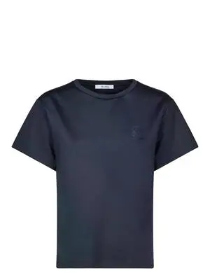 Max Mara Logo Embroidered T-shirt - Blue
