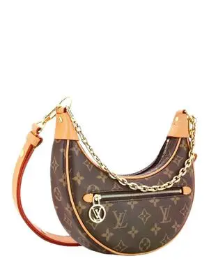 LOUIS VUITTON Monogram Canvas Loop Hobo Bag - Brown