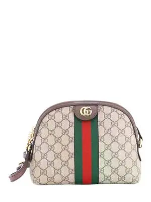 Gucci Ophidia Gg Coated Canvas Dome Shoulder Bag - Brown