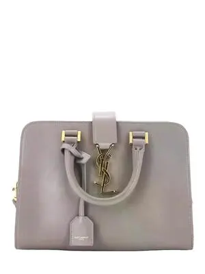 Saint Laurent Monogram Cabas Leather Baby Satchel - Grey