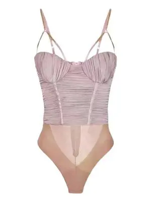 Elisabetta Franchi Corset-style Ruched Bodysuit - Pink