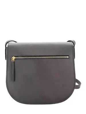 Celine Trotteur Grainy Leather Medium Crossbody Bag - Grey