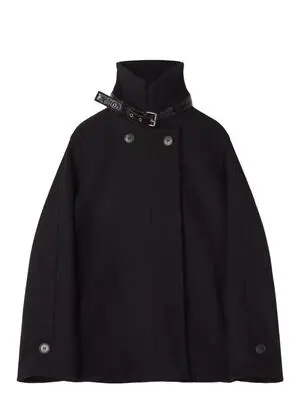 LANVIN Buckled-collar Double-breasted Coat - Black