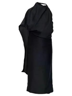 RÓHE Open-back Draped Midi Dress - Blue