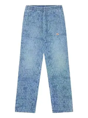 DIESEL® D-martians-ne Logo-patch Track Pants - Blue