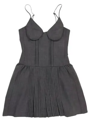 SHUSHU/TONG Pleated Cupped Mini Dress - Grey