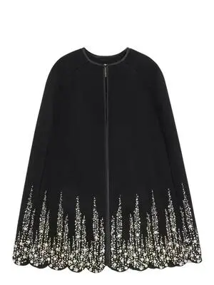 Valentino Garavani Embroidered Compact Cape - Black