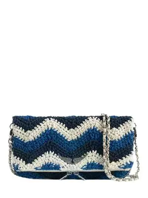 Zadig&Voltaire Rock Chevron Macramé Cross Body Bag - Blue