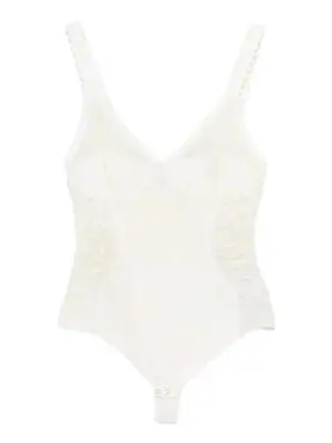 Elisabetta Franchi Lace-panelled Sleeveless Top - Neutrals
