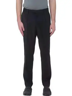 BRIGLIA 1949 Tailored Cut Straight Hem Trousers - Black