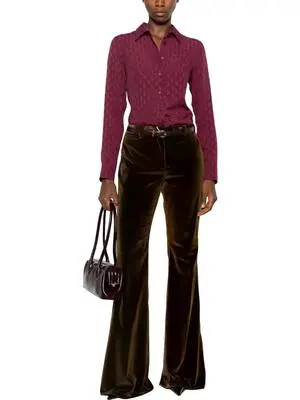 Etro Velvet Flared Trousers - Green