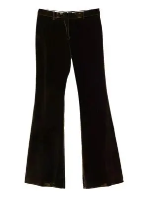 Etro Velvet Flared Trousers - Green