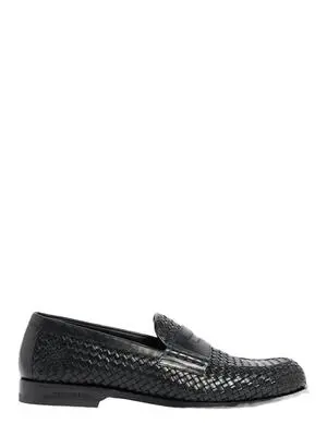 Dsquared2 Woven Leather Loafers - Black