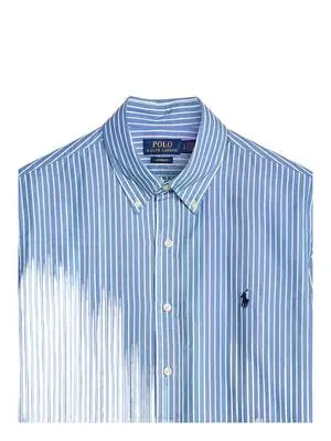 Polo Ralph Lauren Striped Logo-embroidered Shirt - Blue