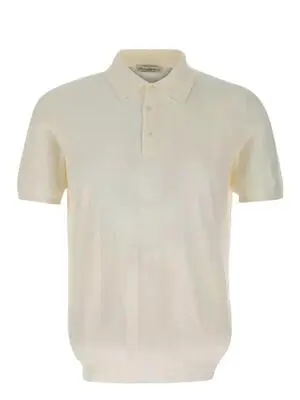 DELLA CIANA Ribbed-knit Polo Shirt - Neutrals