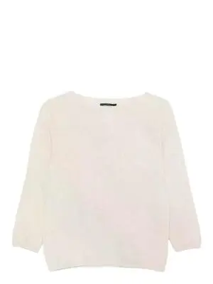Fabiana Filippi Fine-knit Three-quarter Sleeve Sweater - Neutrals