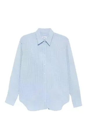 Hunza G Oversized Seersucker Shirt - Blue