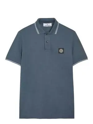 Stone Island Logo-patch Polo Shirt - Blue