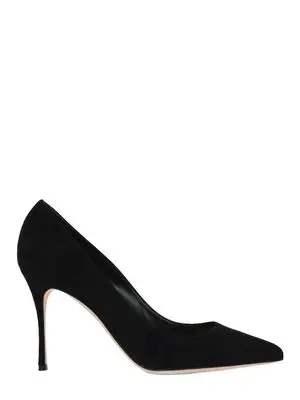 SERGIO ROSSI Suede Pointed Toe Stiletto Pumps - Black