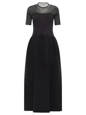 CFCL Pottery Lucent Ribbed-knit Midi Dress - Black