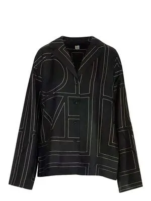 TOTEME Monogram-print Shirt - Black