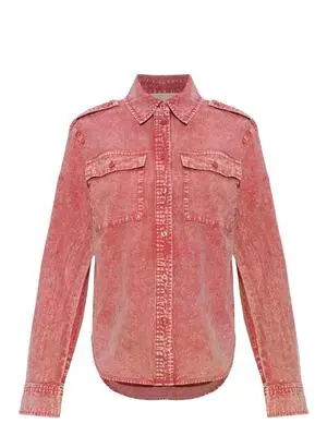 Michael Kors Garment-dyed Denim Shirt - Red