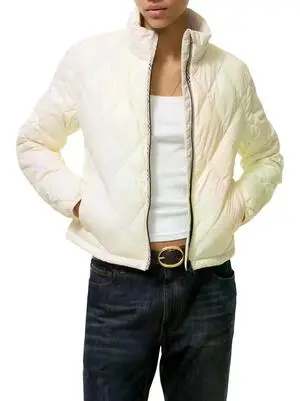Burberry Quilted Nylon Bramford Jacket With House Check Taping - Neutrals