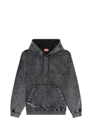 DIESEL® Treated Denim-effect Hoodie - Grey