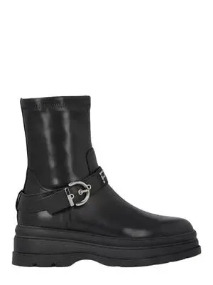 Pinko Logo Strap Buckle Ankle Boots - Black