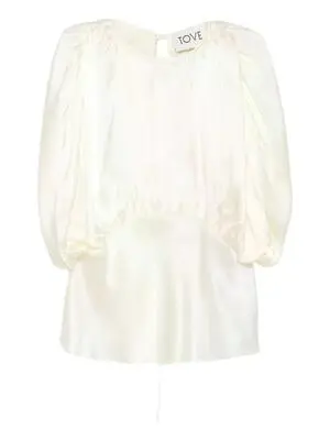 Tove Peta Ruched Blouse - Neutrals