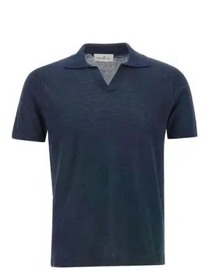 DELLA CIANA Open-collar Short-sleeve T-shirt - Blue