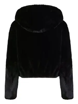 Pinko Faux Fur Hooded Jacket - Black