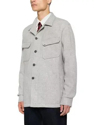 Tagliatore Button-up Shirt Jacket - Grey