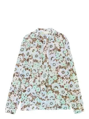 Tory Burch Floral Print Pussy-bow Blouse - Blue