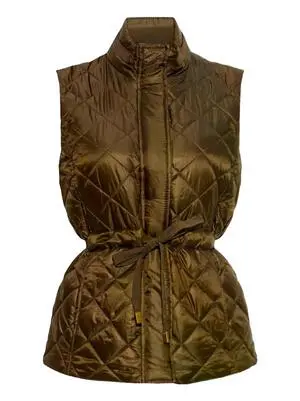 Michael Kors Quilted Gilet With Drawstring Waist - Brown