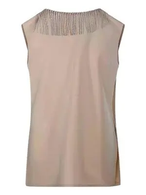 Sportmax Fringed V-neck Tank Top - Neutrals