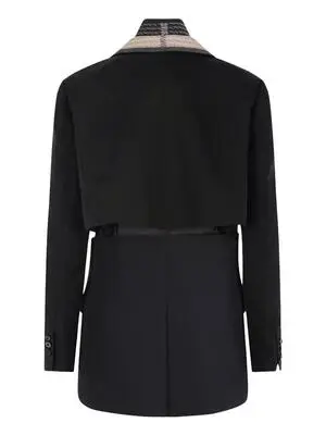 Sacai Double-breasted Blazer - Black