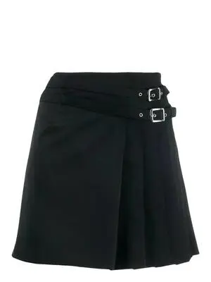 Alberta Ferretti Pleated Side Mini Skirt - Black