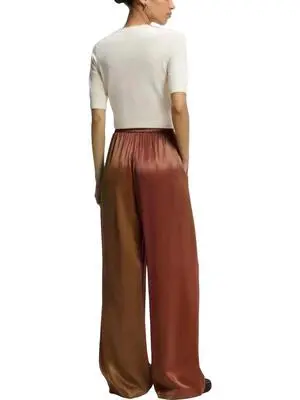 BOSS Satin Finish Drawstring Waist Trousers - Brown