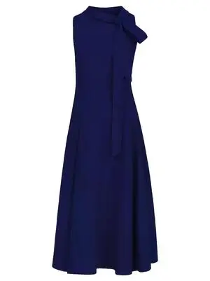 Oscar De La Renta Sleeveless Bow Detail Midi Dress - Blue