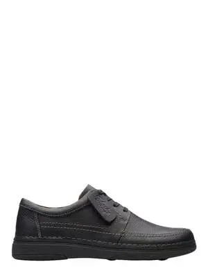 Clarks Nature 5 Lo Leather Derby Shoes - Black