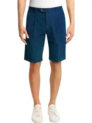 PT TORINO Pleated Corduroy Shorts - Blue