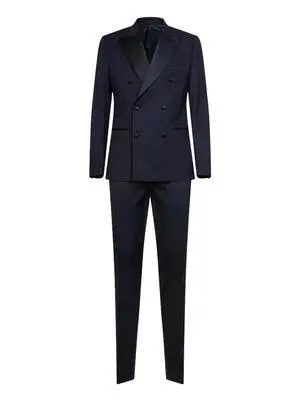 LARDINI Double-breasted Peak-lapel Suit - Blue