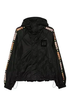 GANNI Logo-print Hooded Jacket - Black