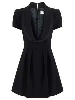 Elisabetta Franchi Mini Dress With Shawl Lapels - Black