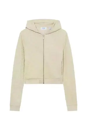 Off-White Logo-embossed Zip-up Hoodie - Neutrals