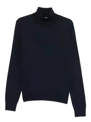 Dsquared2 Navy Wool Roll Neck Sweater - Blue